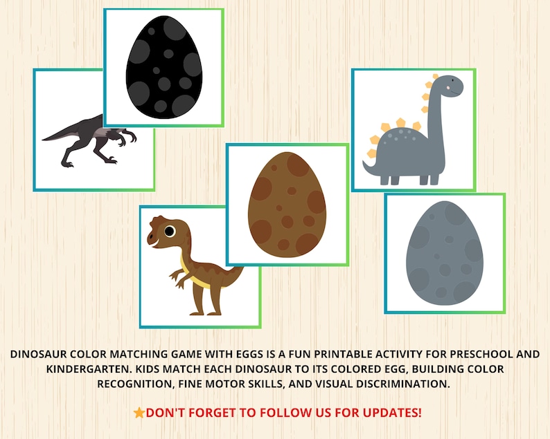Dinosaur Color Match,dinosaur Preschool Activity,color Sorting Game ...