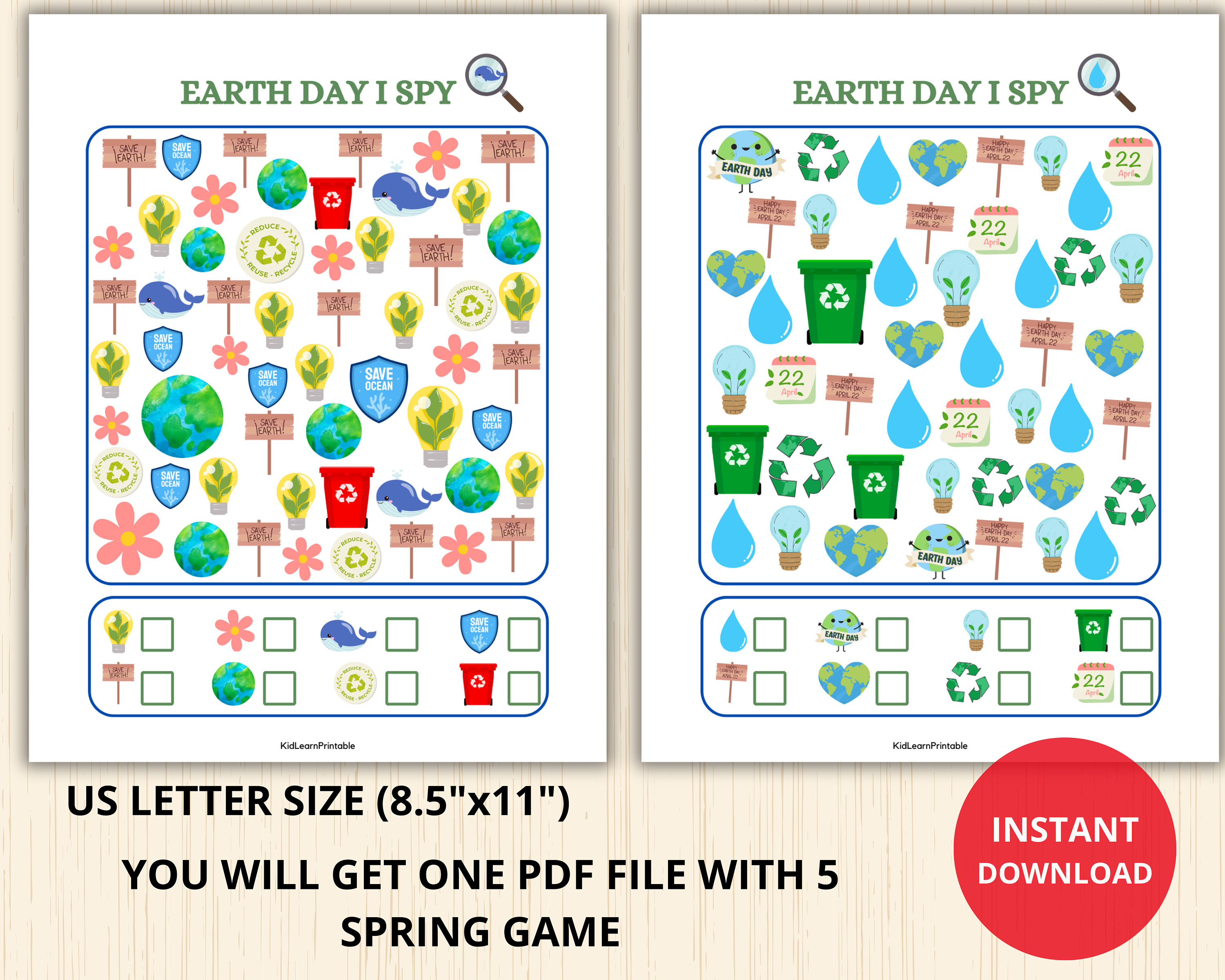 Earth Day I Spy, I Spy Games, Look and Find,counting Game, Earth Day ...