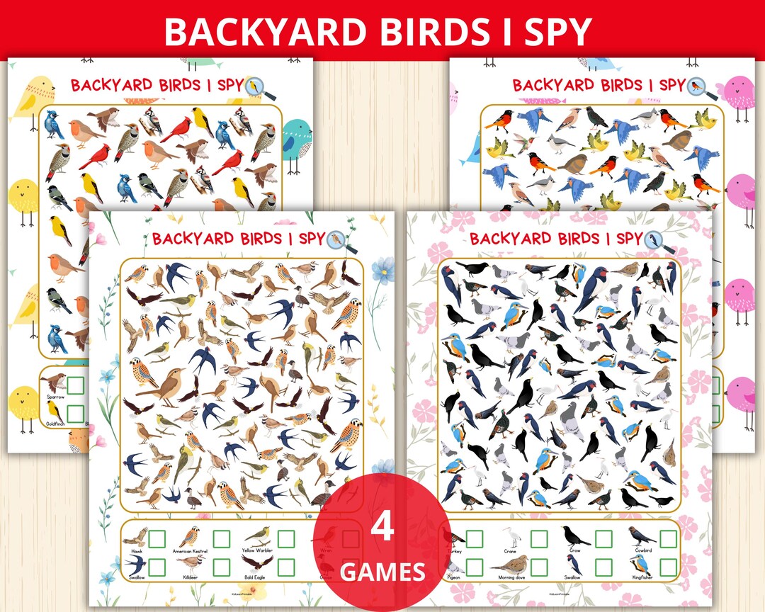 Backyard Birds I Spy,i Spy Birds,birds Counting Activity,birds ...