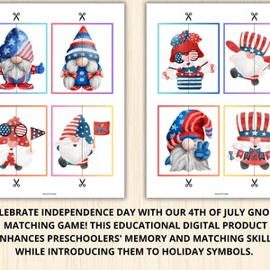 4th July Matching Game,gnome Matching,puzzle Symmetry,summer Matching ...