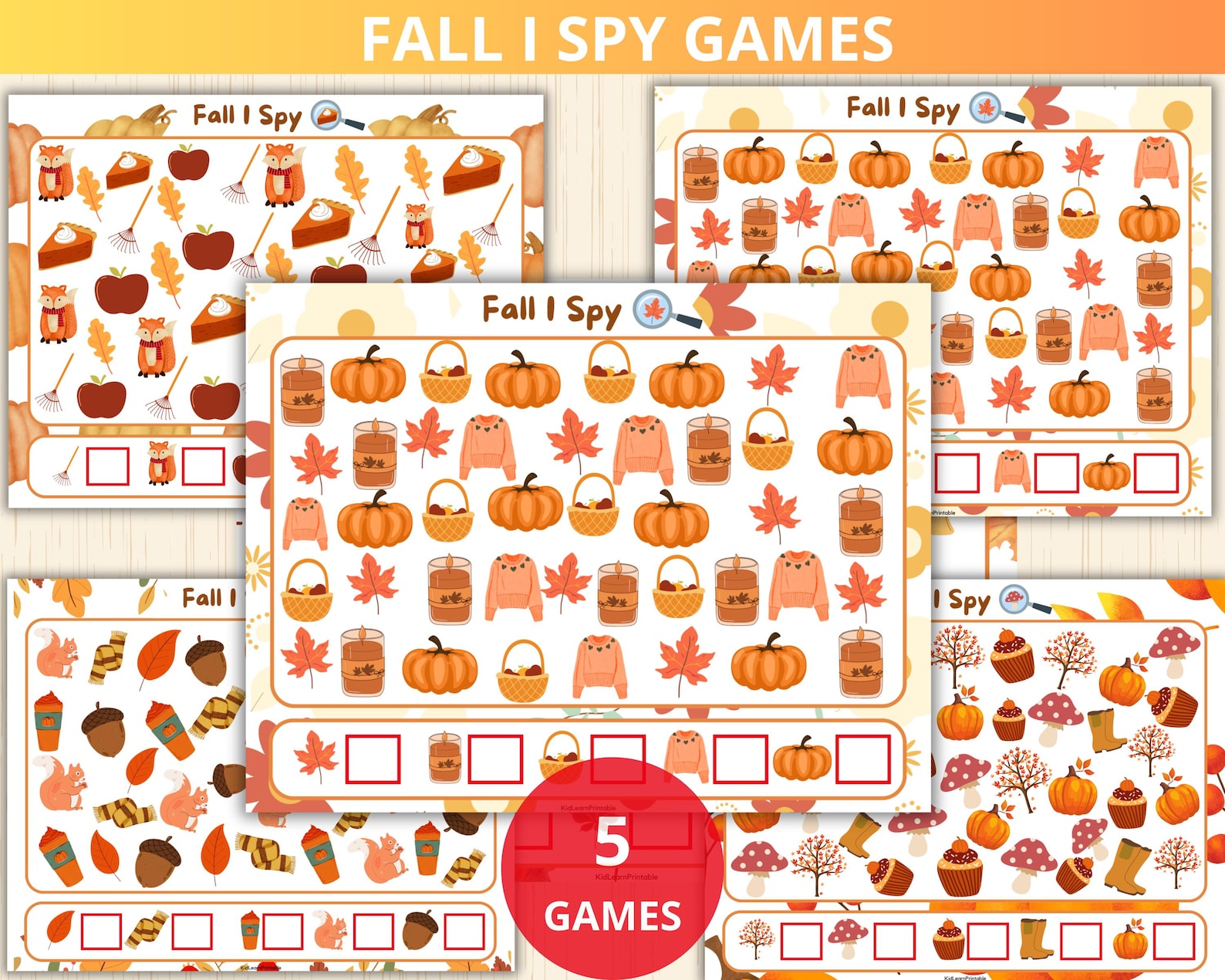 I Spy Fall,fall I Spy Game,autumn I Spy,autumn Activity,count 10 ...