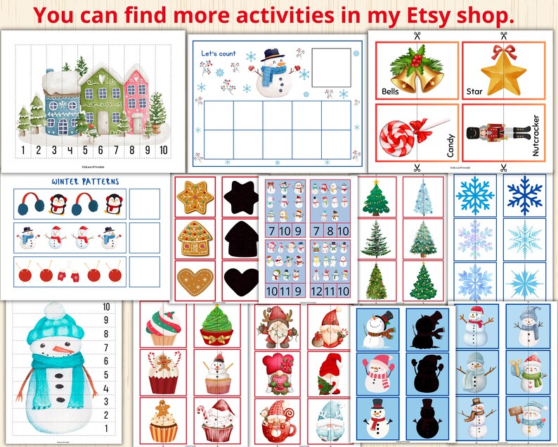 Winter Number Puzzle,winter Number Sequence Puzzles,xmas Numbers ...