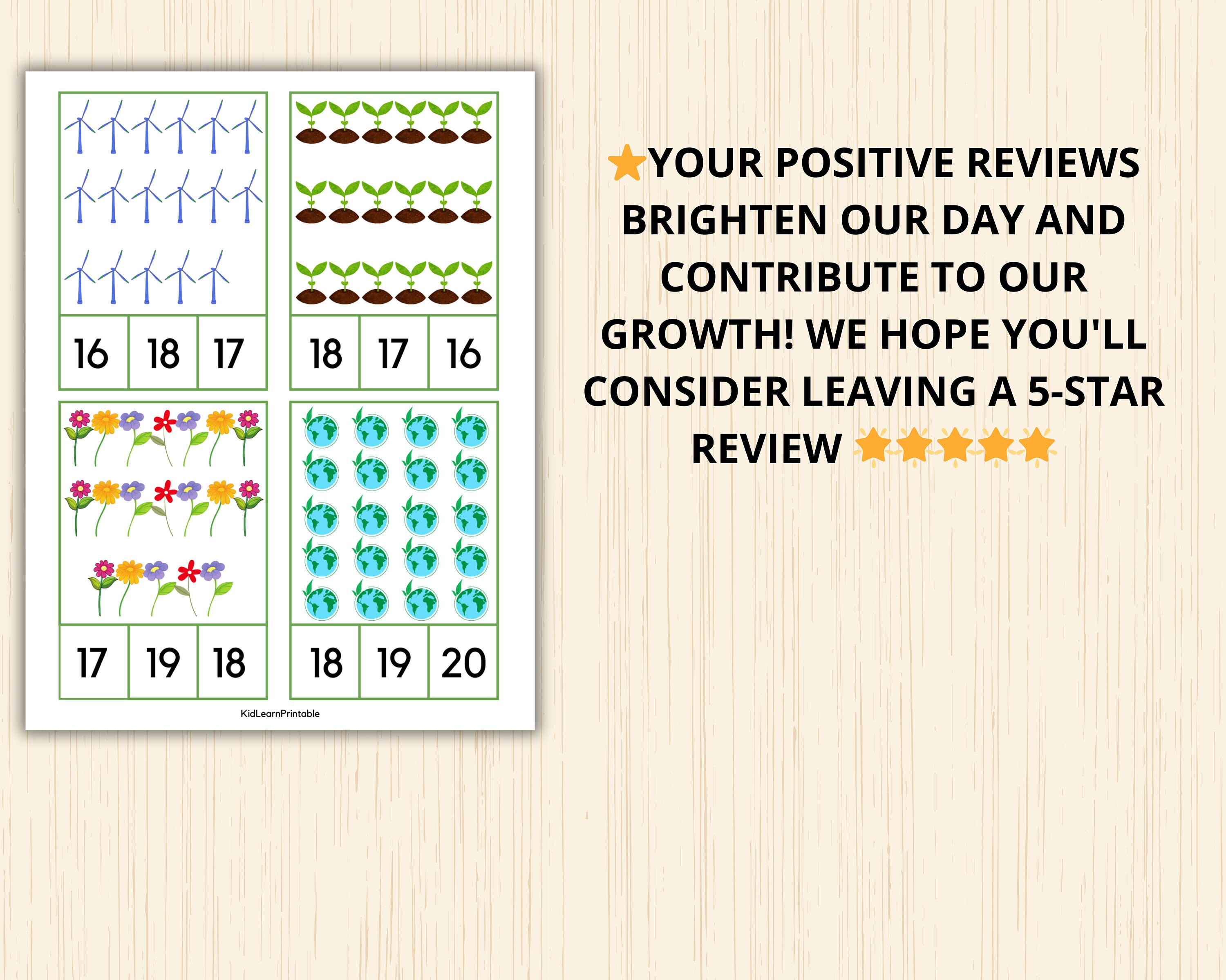 Earth Day Count and Clip Cards,numbers 1-20,counting Cards, Earth Day ...