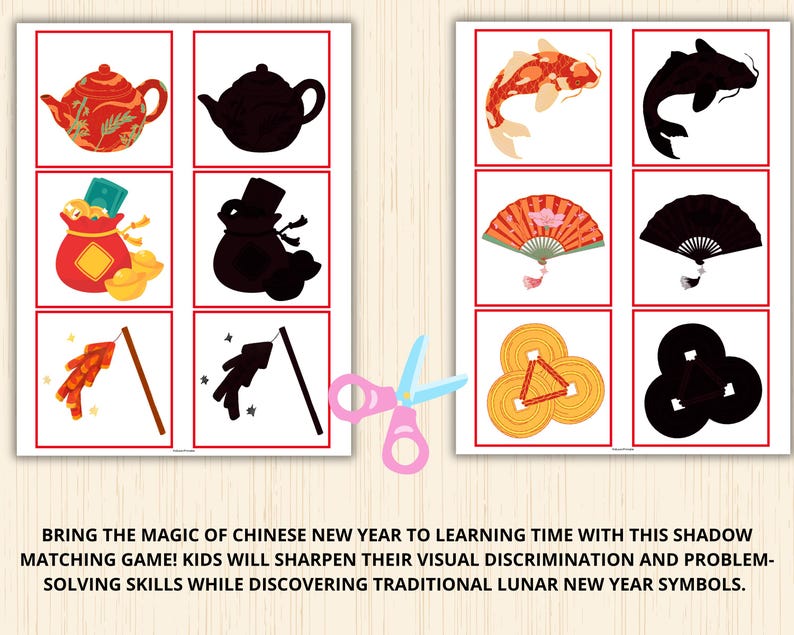 Chinese New Year Shadow Matching,matching Activity,lunar New Year ...