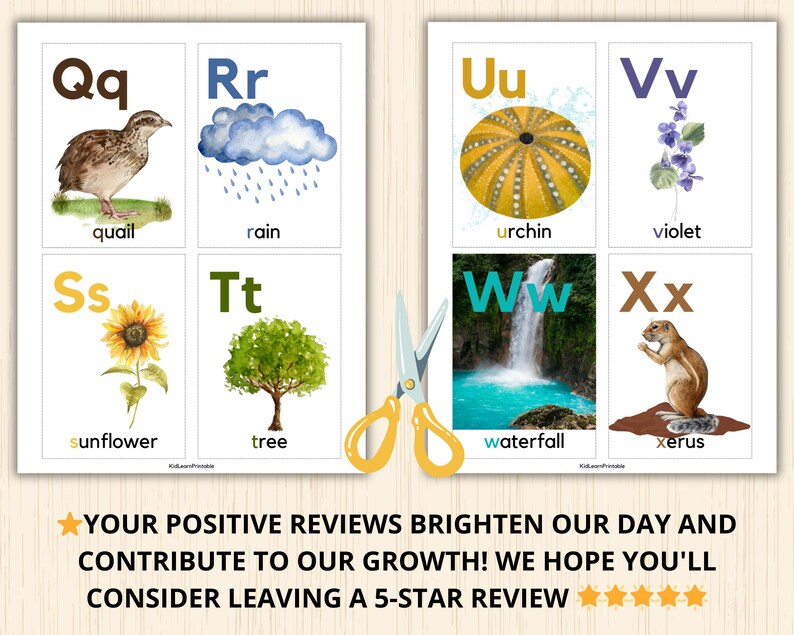 Nature Alphabet,nature Flashcard,fall Unit Study,alphabet Cards for ...