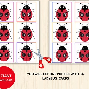 Ladybug Letter Match, Preschool Letters,alphabet Matching Game,alphabet ...
