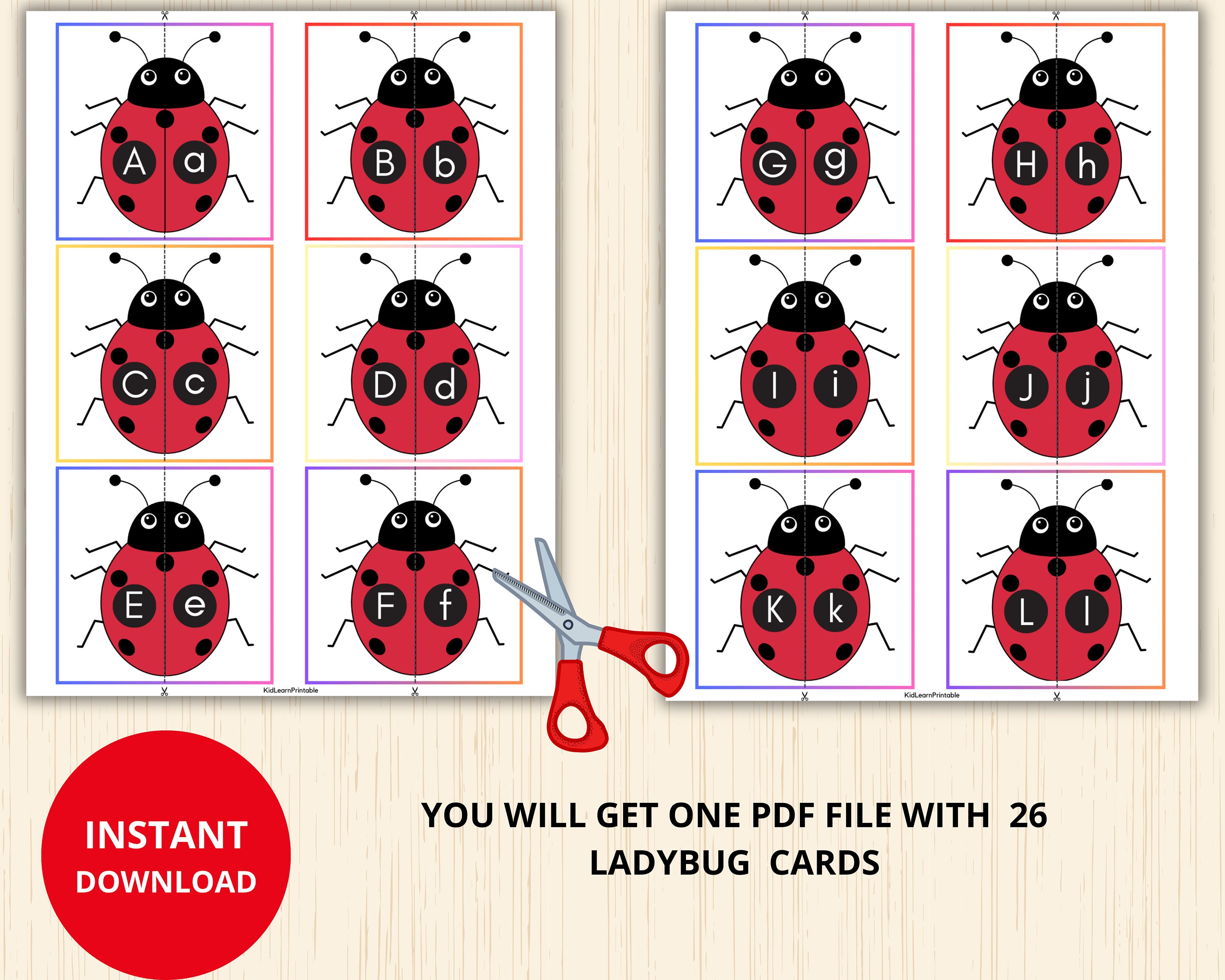 Ladybug Letter Match, Preschool Letters,alphabet Matching Game,alphabet ...