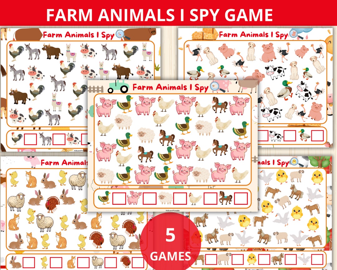 Farm Animal I Spy,counting Activity,look and Find,farm Animals ...