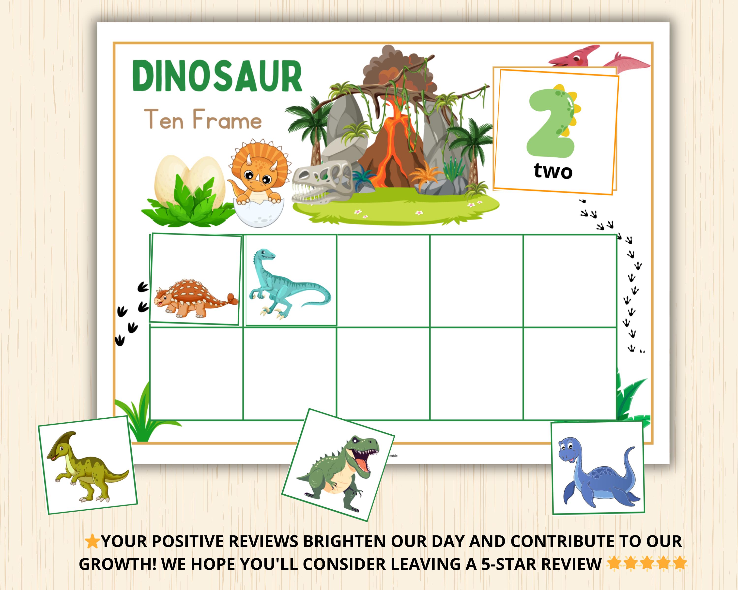 Dinosaur Ten Frame,dinosaur Birthday Game,dinosaur Activity,numbers 1 ...