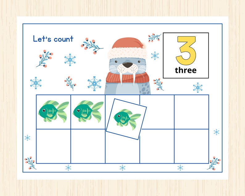 Winter Counting Practice 1-10, Matching Activity, Toddler, Preschool ...