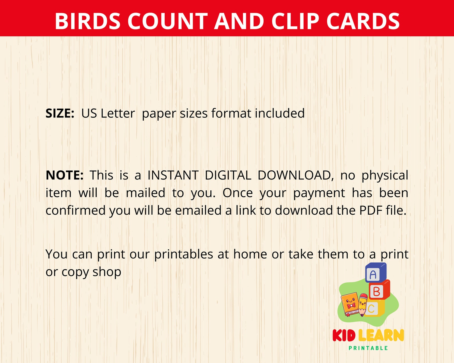 Birds Count and Clip Cards,numbers 1-20, Birds Flashcards,bird Activity ...