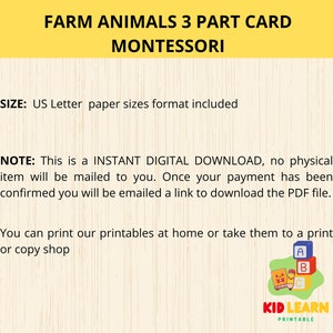 Farm Animals Montessori 3 Part Cards, Montessori Flash Cards, Farm ...