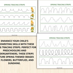 Spring Tracing Practice,tracing Strips,lines Tracing,handwriting ...