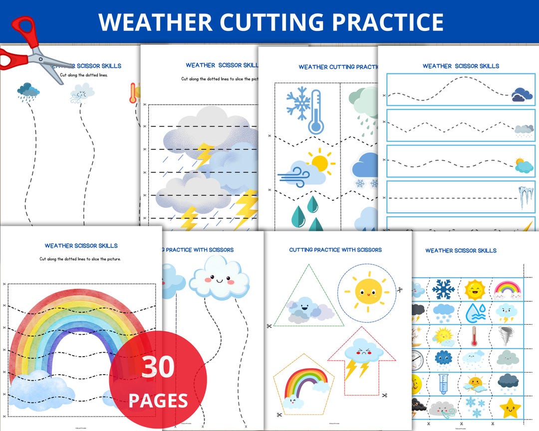 Weather Cutting Practice,weather Scissor Strips,weather Cutting Strips ...