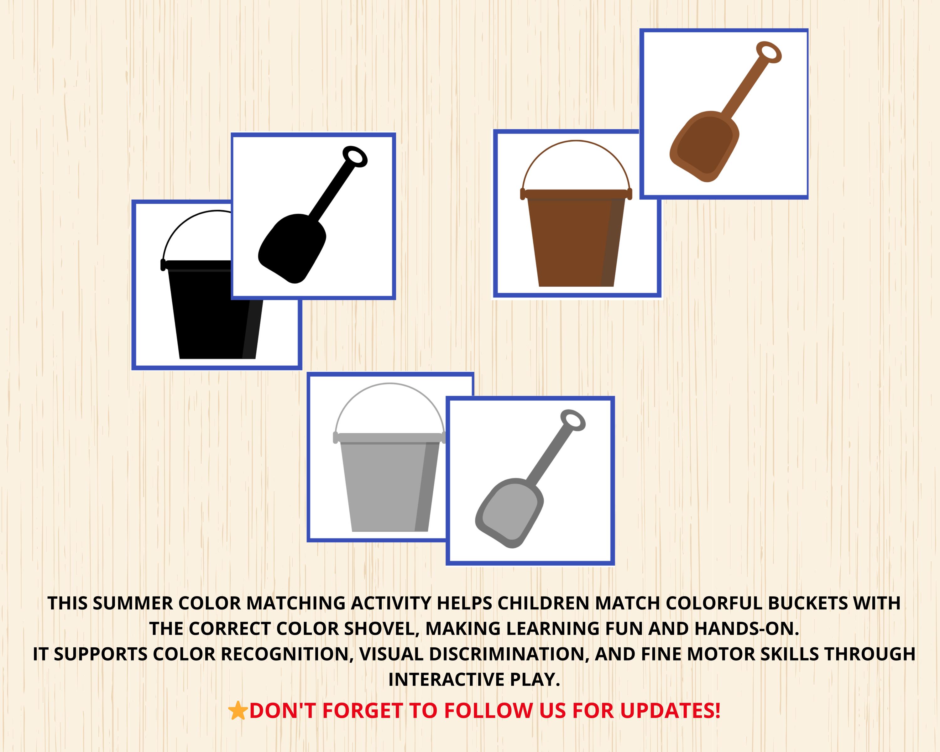 Summer Color Matching,bucket Color Matching,summer Preschool Activity ...