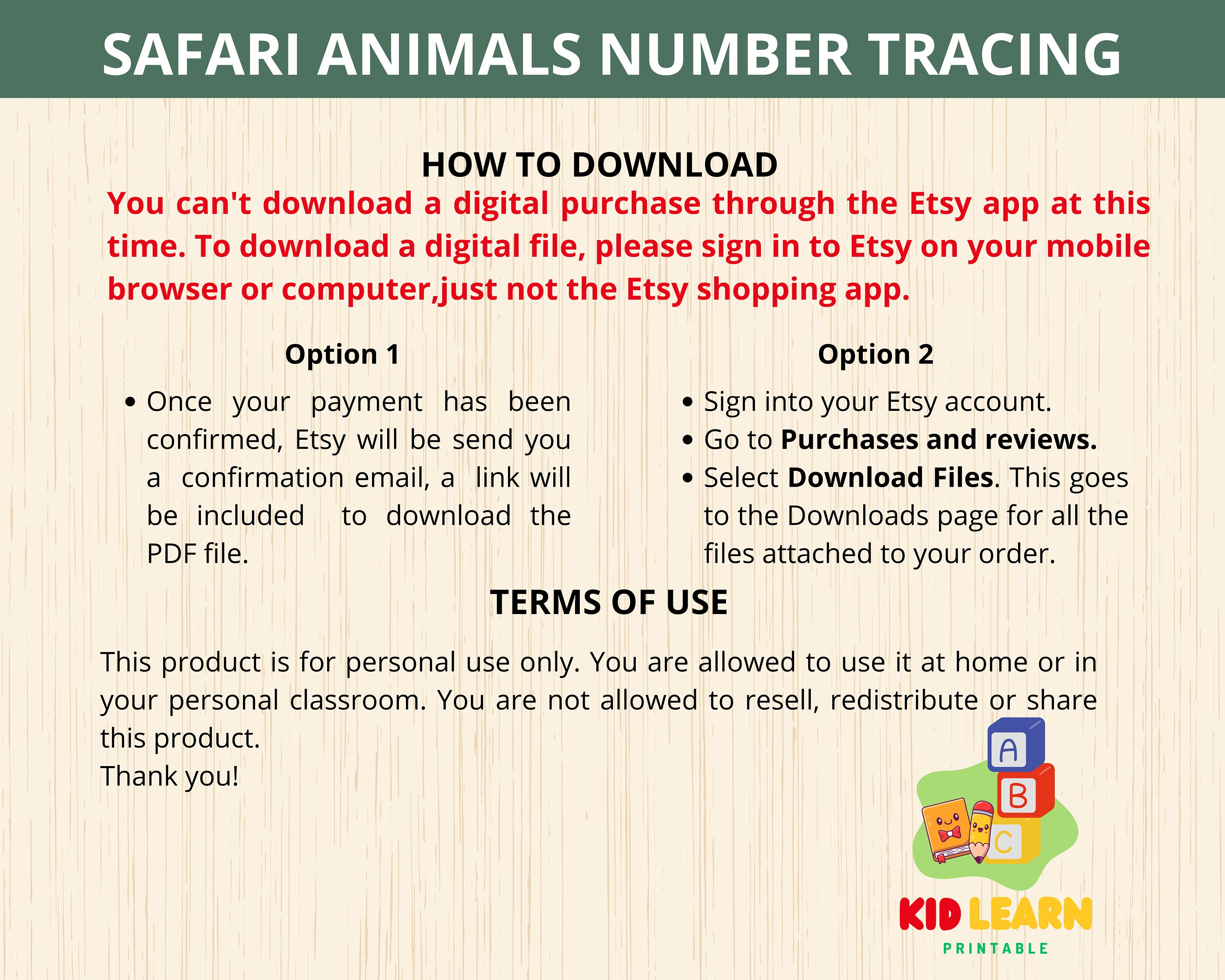 Safari Animal Number Tracing,handwriting Practice,writing Skills ...