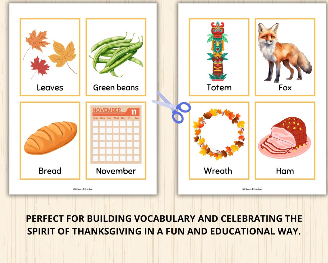 Thanksgiving Vocabulary Flashcards,thanksgiving Words,thanksgiving ...