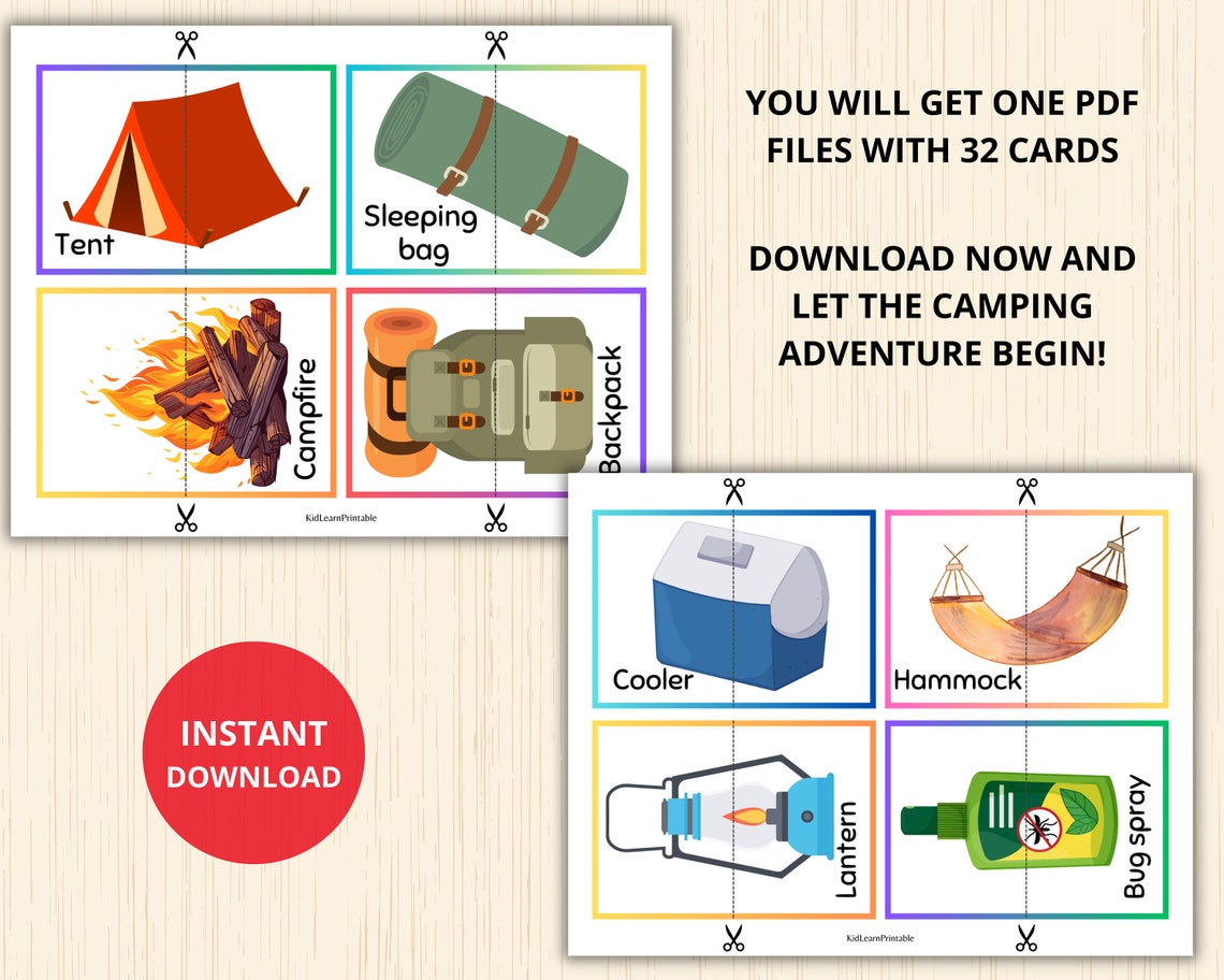 Camping Matching Activity,camping Puzzles,symmetry Puzzles,toddler ...