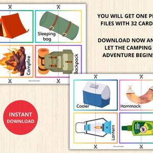 Camping Matching Activity,camping Puzzles,symmetry Puzzles,toddler ...