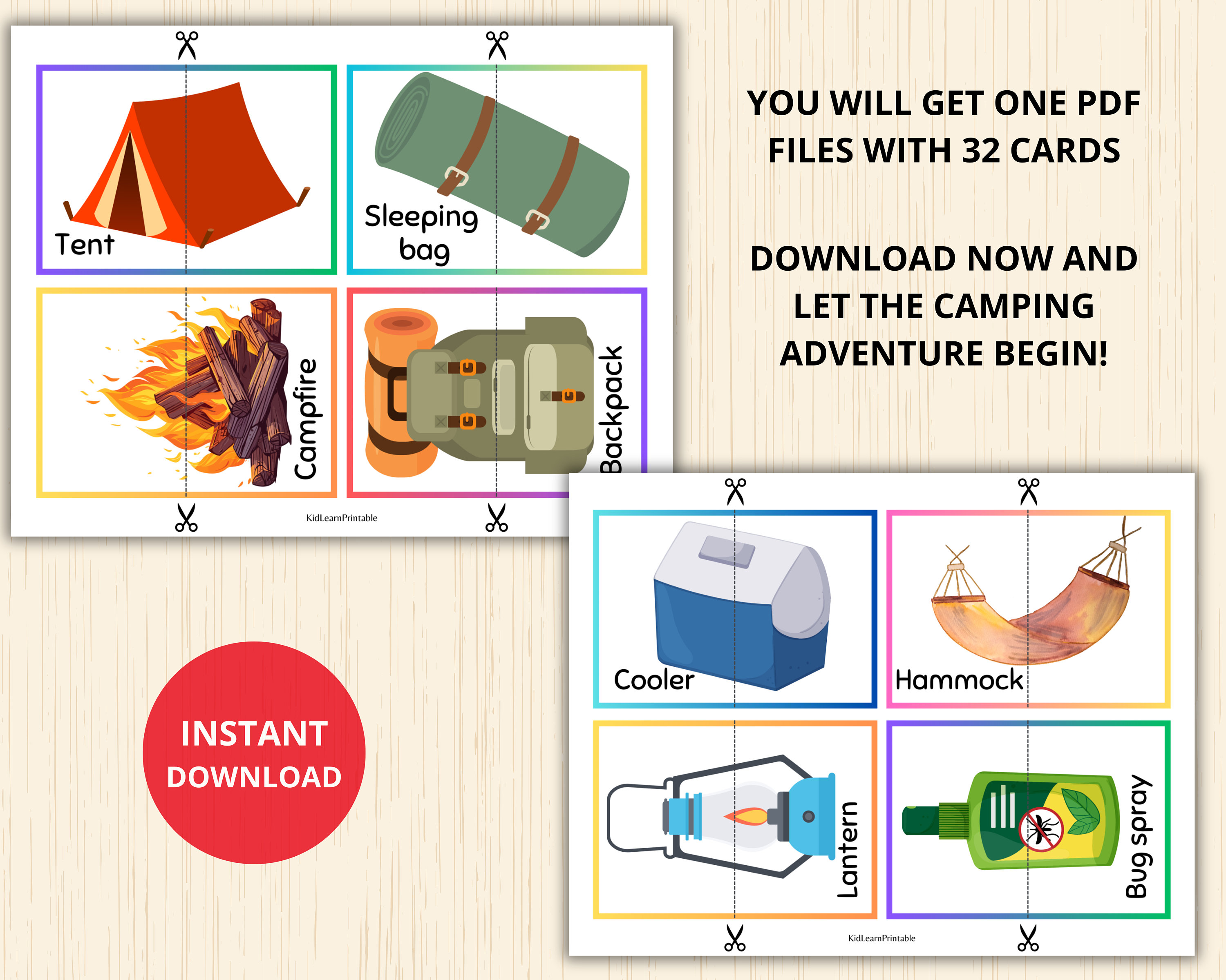 Camping Matching Activity,camping Puzzles,symmetry Puzzles,toddler ...