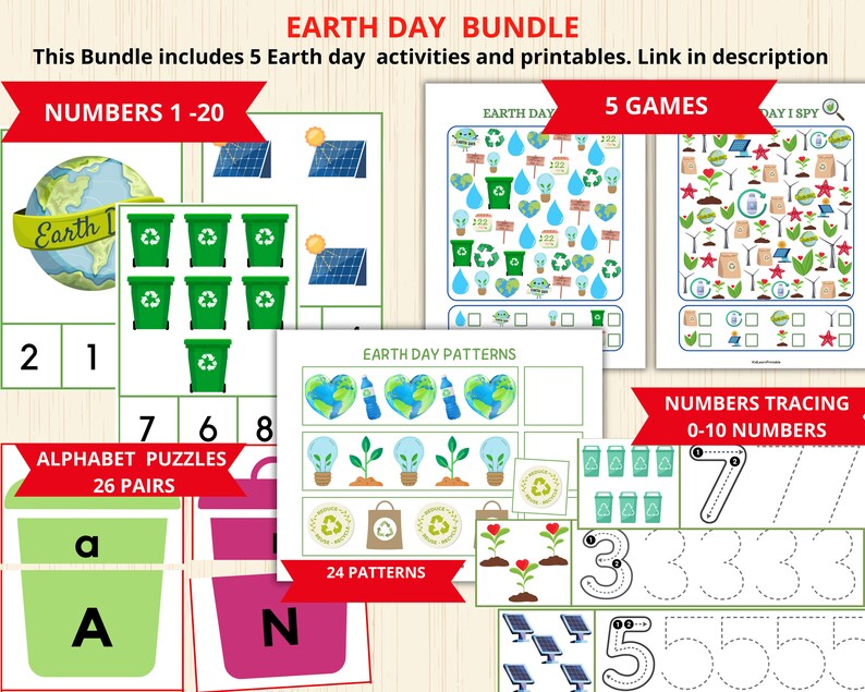 Earth Day Patterns,earth Day Busy Book,earth Day Activity, Cut and ...