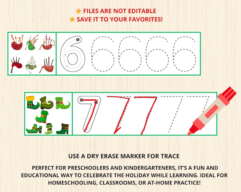 St. Patrick's Number Tracing,st Patricks Tracing Whorksheets,spring ...
