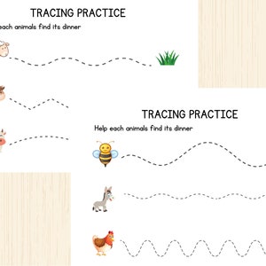 Tracing Worksheets, Preschool Worksheets,tracing Practice, Farm Animals ...