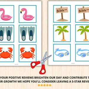 Beach Memory Game,summer Memory Card,beach Memory Match,beach Party ...