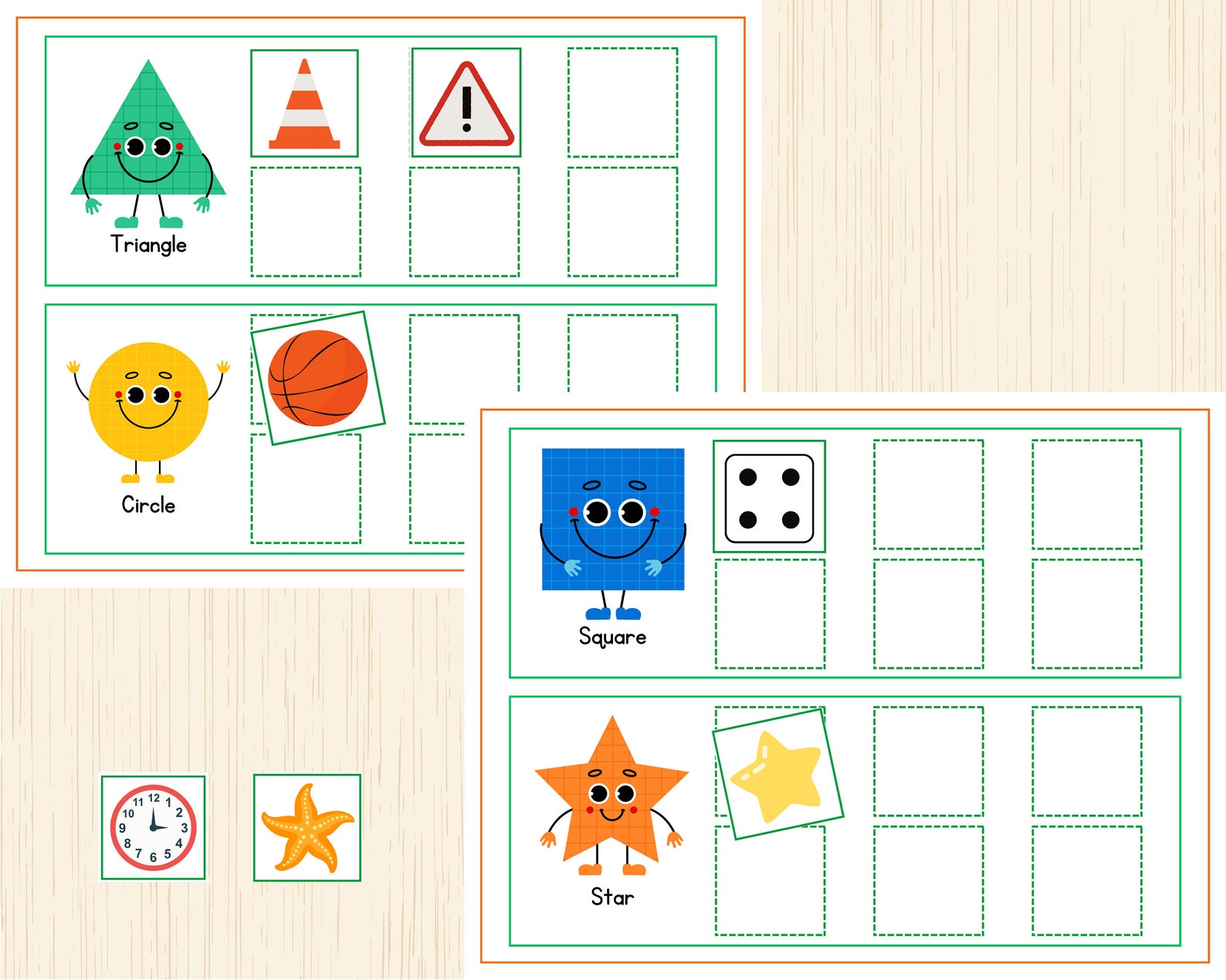 2D Geometric Shapes Sorting Game,learning Activity,toddler Busy Book ...