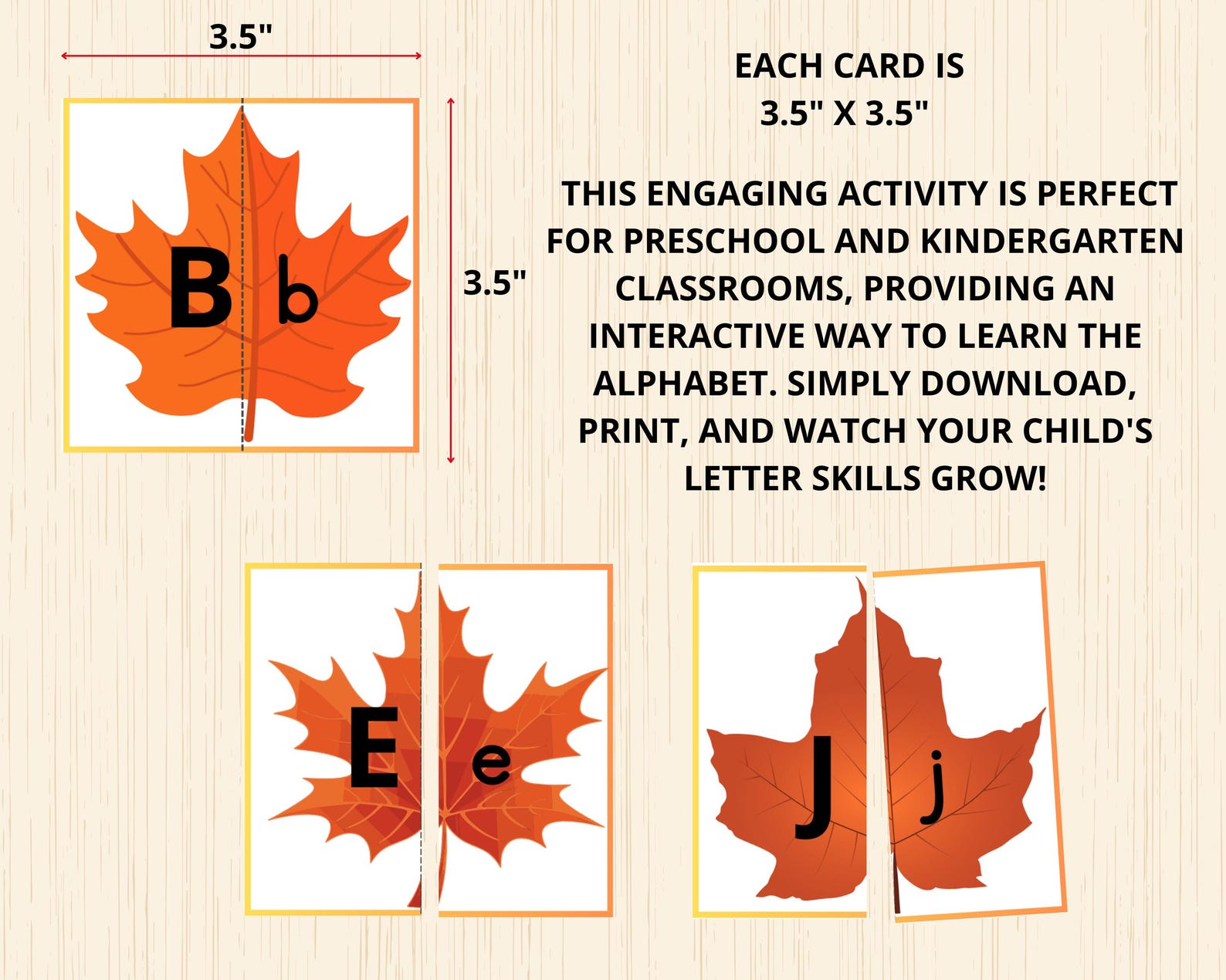 Leaf Letter Matching Puzzle,fall Puzzle Pairs,fall Alphabet Match ...