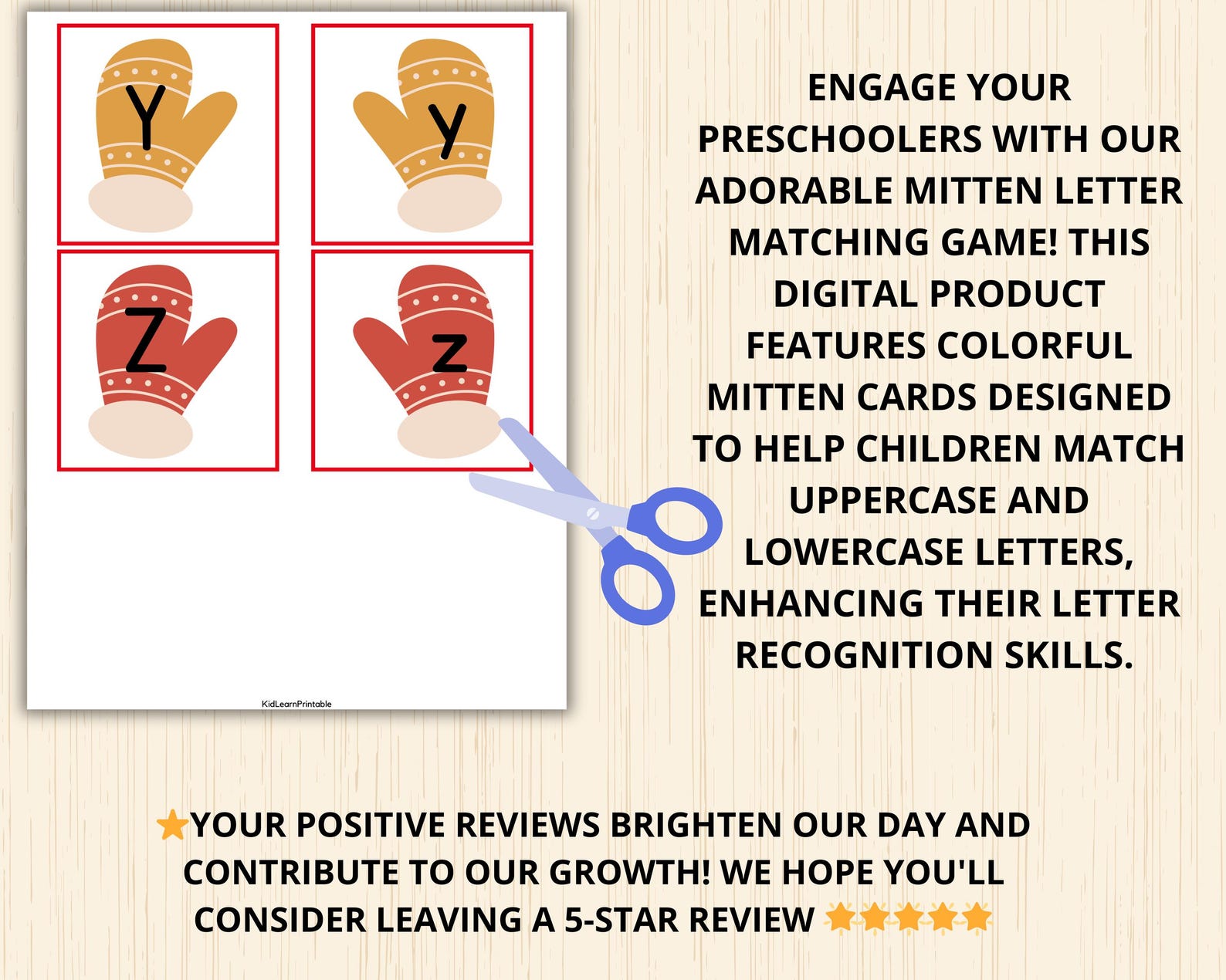 Mitten Letter Match,uppercase Lowercase Match,winter Preschool,winter ...