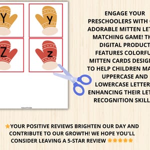 Mitten Letter Match,uppercase Lowercase Match,winter Preschool,winter ...