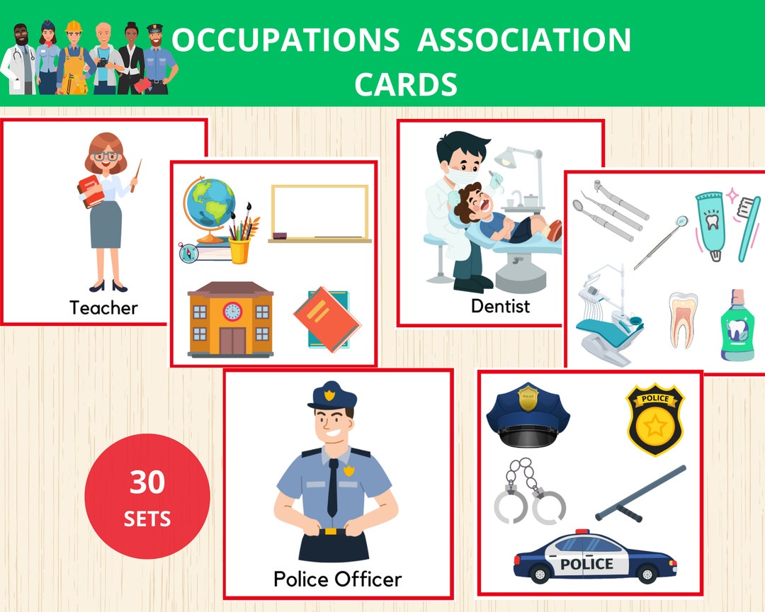 Professions Matching Activity,job Associations,occupation Puzzle,job ...