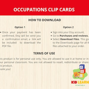 Occupations Cards,community Helpers Clip Card,professions Printable ...