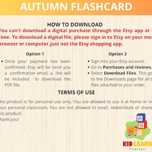 Autumn Flashcard,fall Vocabulary,nature Cards,autumn Montessori,autumn ...
