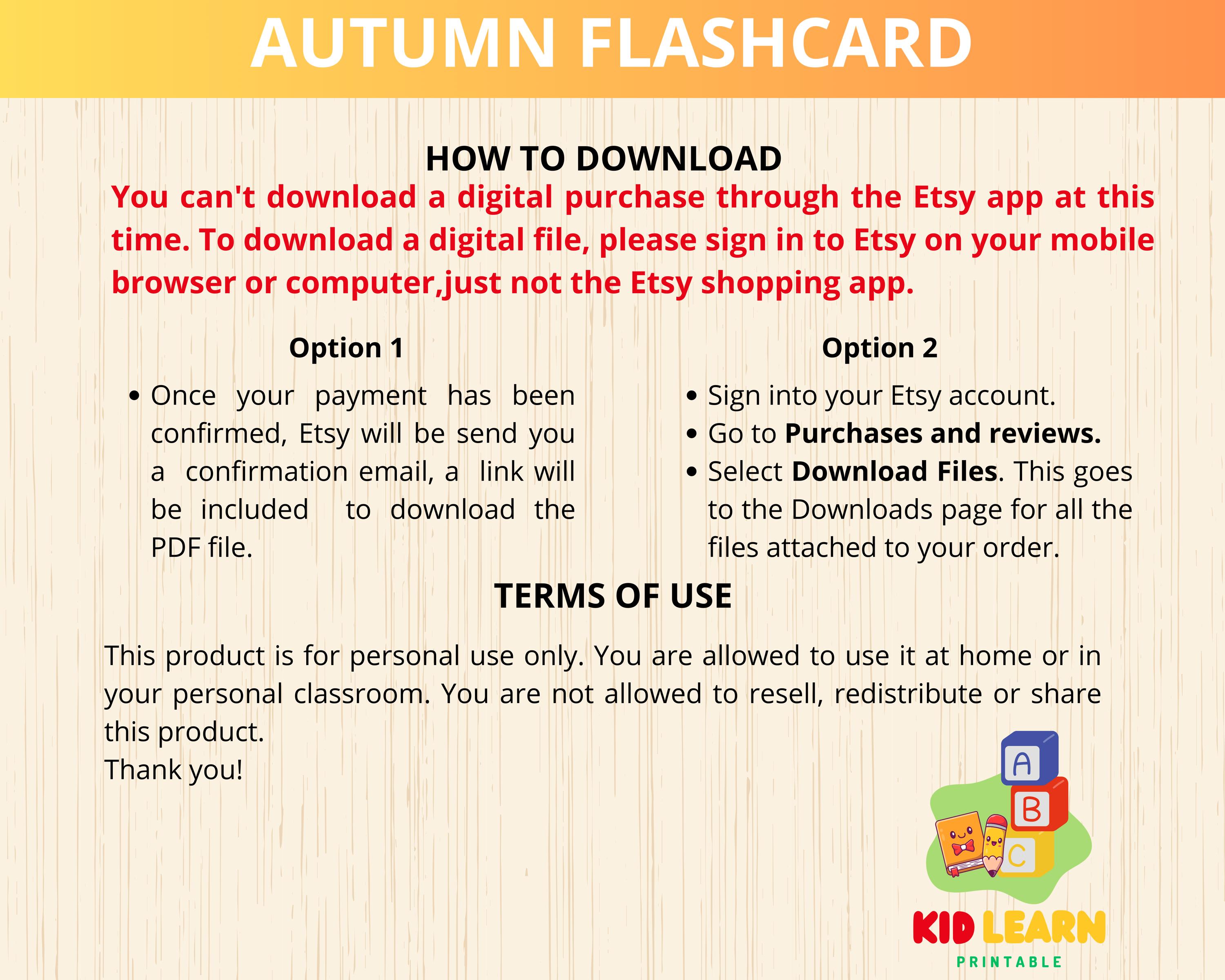 Autumn Flashcard,fall Vocabulary,nature Cards,autumn Montessori,autumn ...