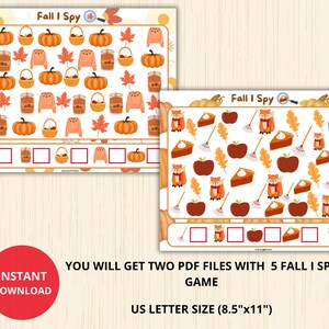 I Spy Fall,fall I Spy Game,autumn I Spy,autumn Activity,count 10 ...