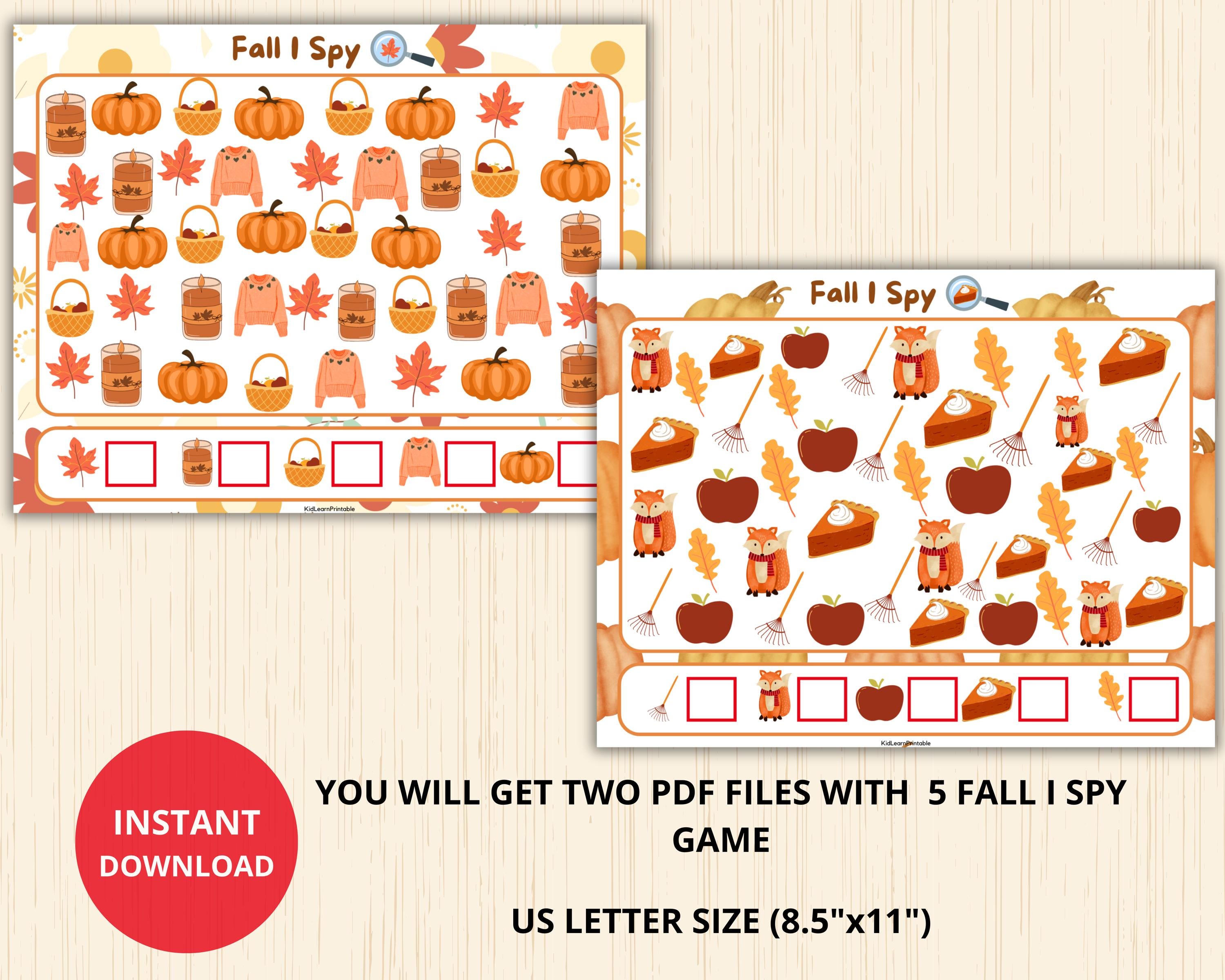 I Spy Fall,fall I Spy Game,autumn I Spy,autumn Activity,count 10 ...