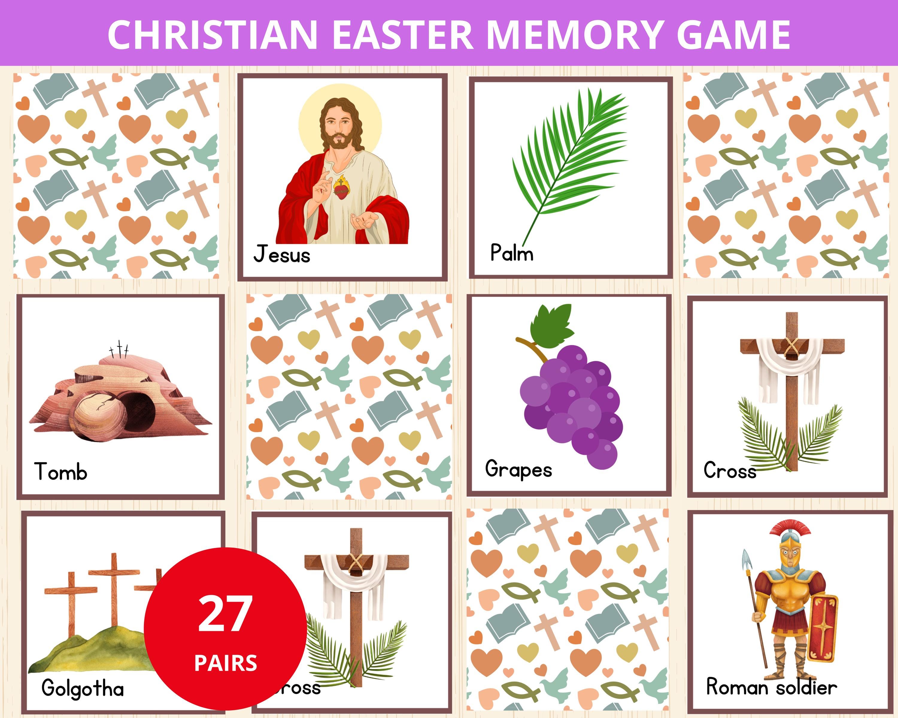 Easter Story Memory Game,easter Memory Game,christian Easter Flashcards ...