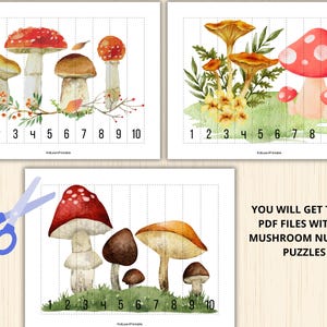 Preschool Autumn,mushroom Puzzle Number Sequence,mushroom Number ...