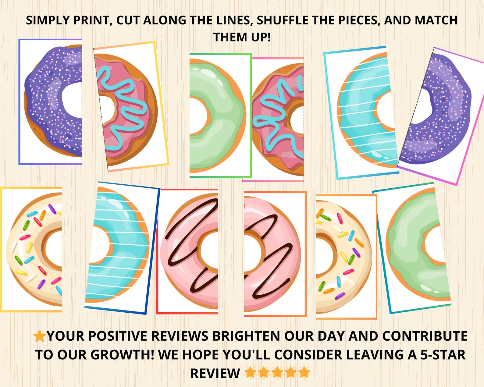 Donut Matching Game,donut Symmetry Puzzles,match the Donut,match Halves ...