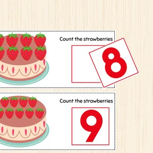 Valentine Count Strawberries Math Printable, Counting Valentines ...