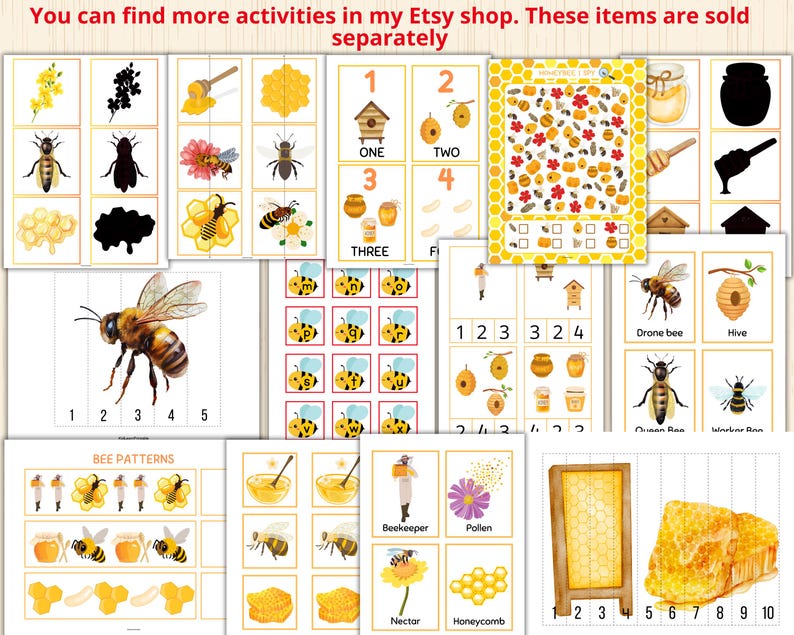 Bee Preschool Activity,bee Unit Study,honeybee Busy Book,sensory Bin ...