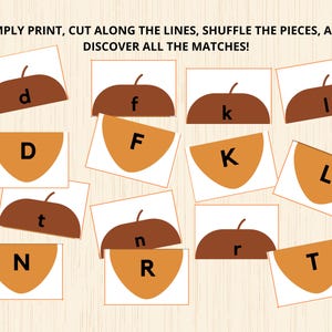 Acorn Alphabet Match,preschool Letters,alphabet Matching Game,letter ...