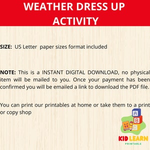 Dress up Activity,weather Activities, Preschool, Learn Weather, Weather ...