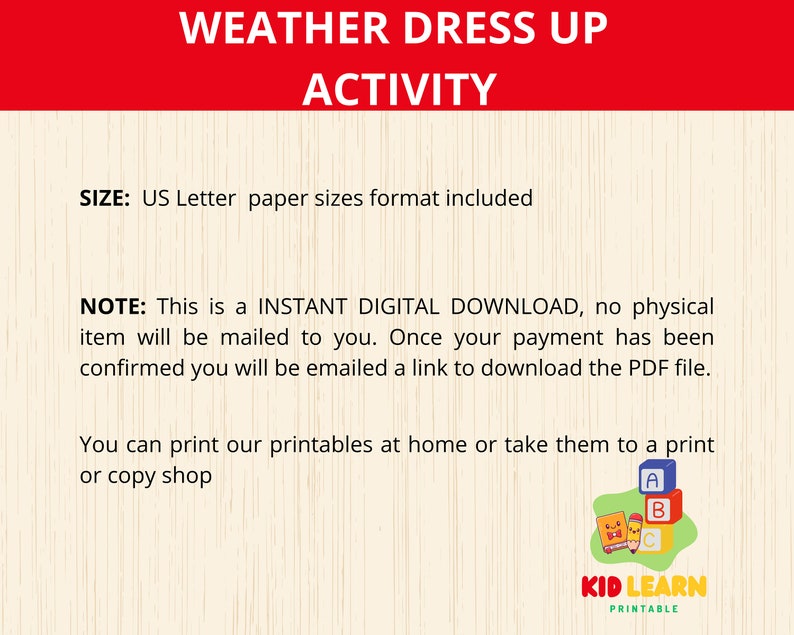 Dress up Activity,weather Activities, Preschool, Learn Weather, Weather ...