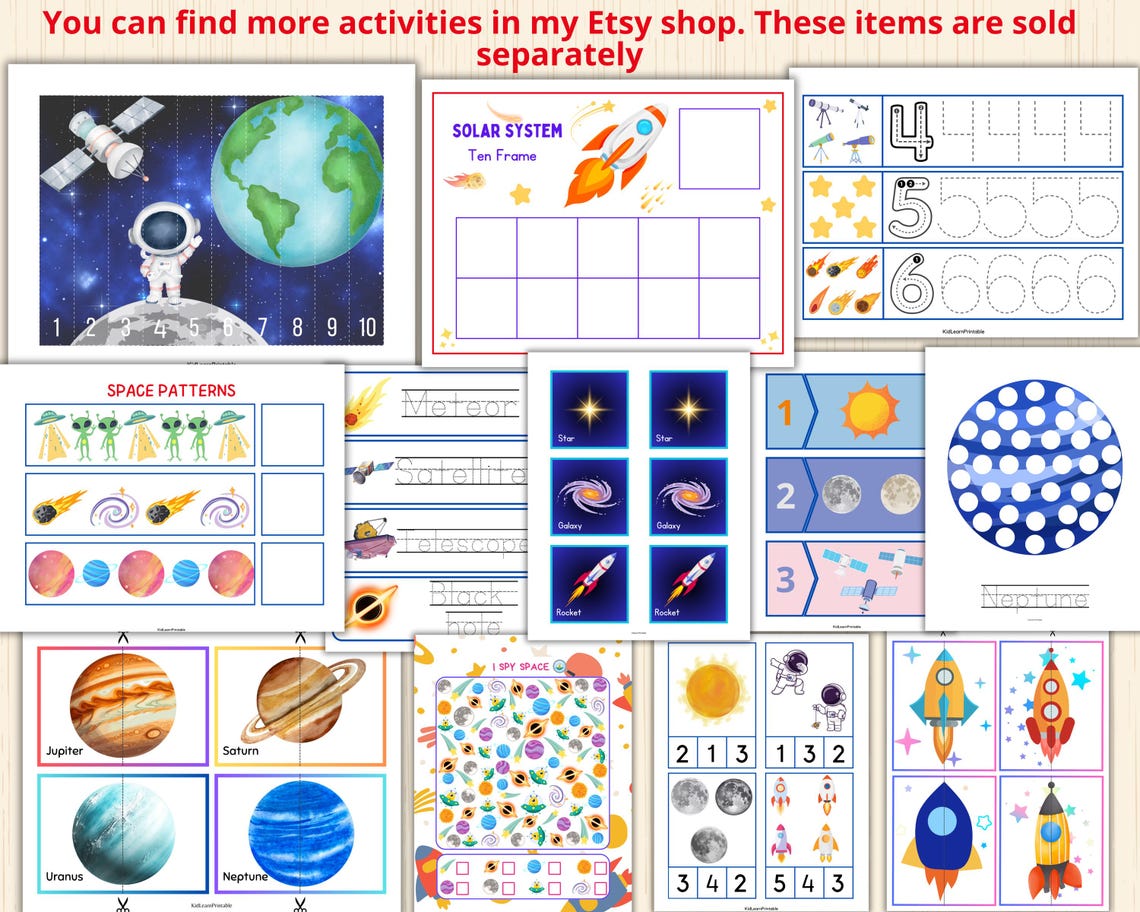 Space Memory Game,outer Space Matching Game,solar System Activity,space ...