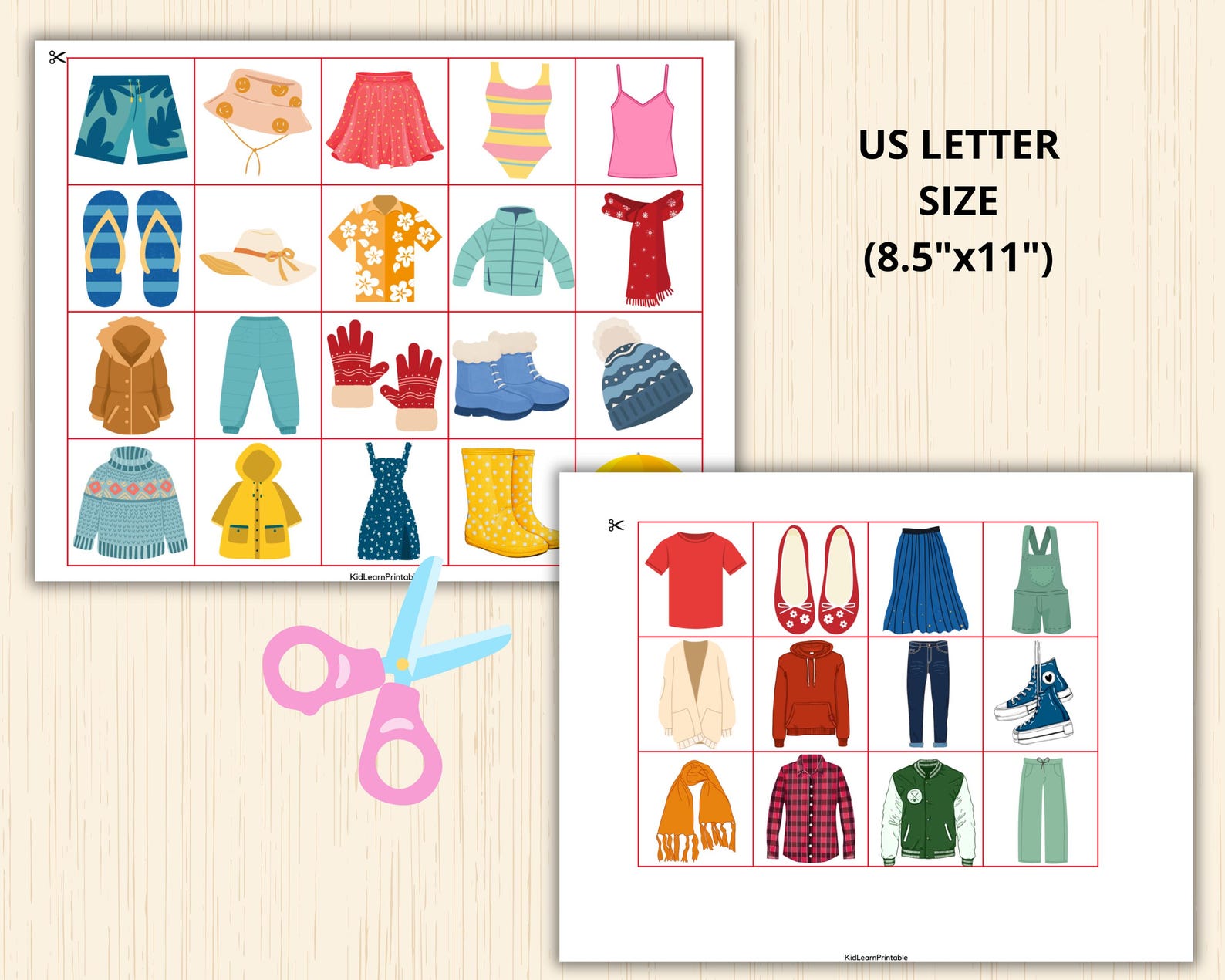 Clothes Sorting Activity,season Wear Activities,weather Dress up Game ...