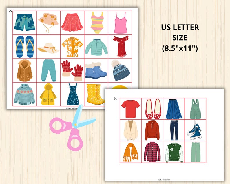 Clothes Sorting Activity,season Wear Activities,weather Dress up Game ...