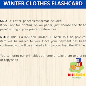 Winter Clothing Flashcard ,winter Clothes Flashcard,winter Vocabulary ...